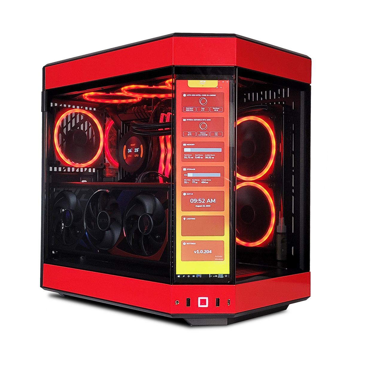 XOTIC PC GX13 HYTE Y60 RED EYE Black Label Gaming Desktop w/ INTEL Z89